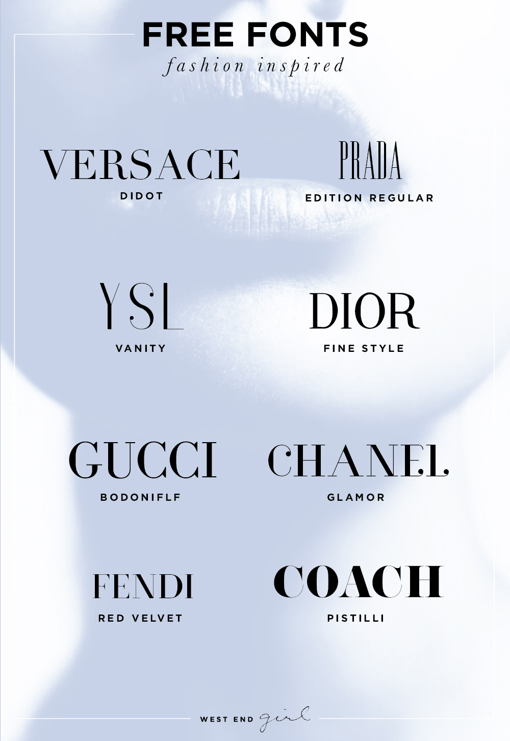 Fashion Font Freebie Kirsten Kizerian West End Girl